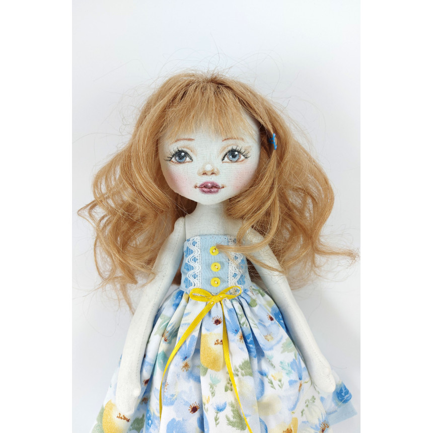 Cloth Doll 15 With Long Brown Hair In A Removable Dress Nilasdolls